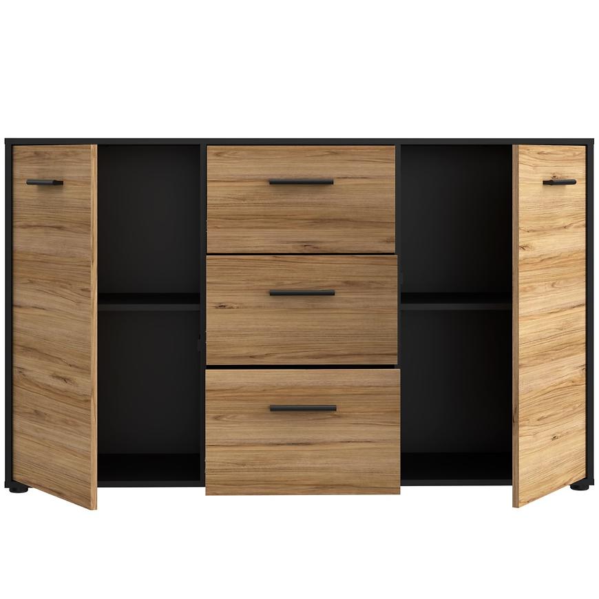 Komoda Mokkaro 2d3s černá/dub catania / BAUMAX