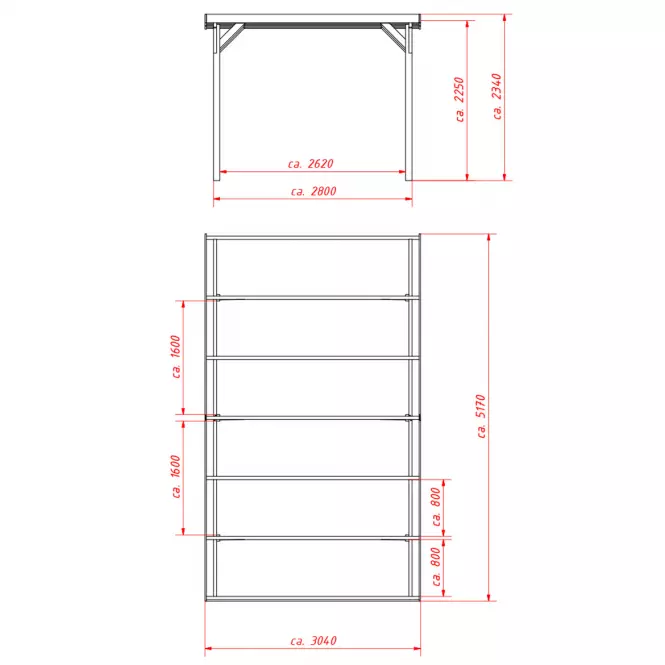 Garážové stání 3x5x2,35m / BAUMAX