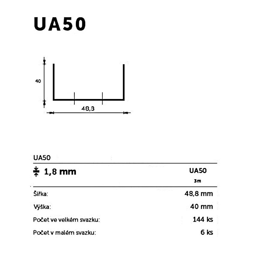 Profil UA50 3m / BAUMAX